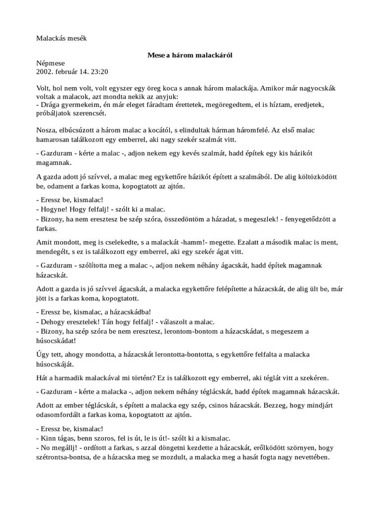 Malackás Mese | PDF