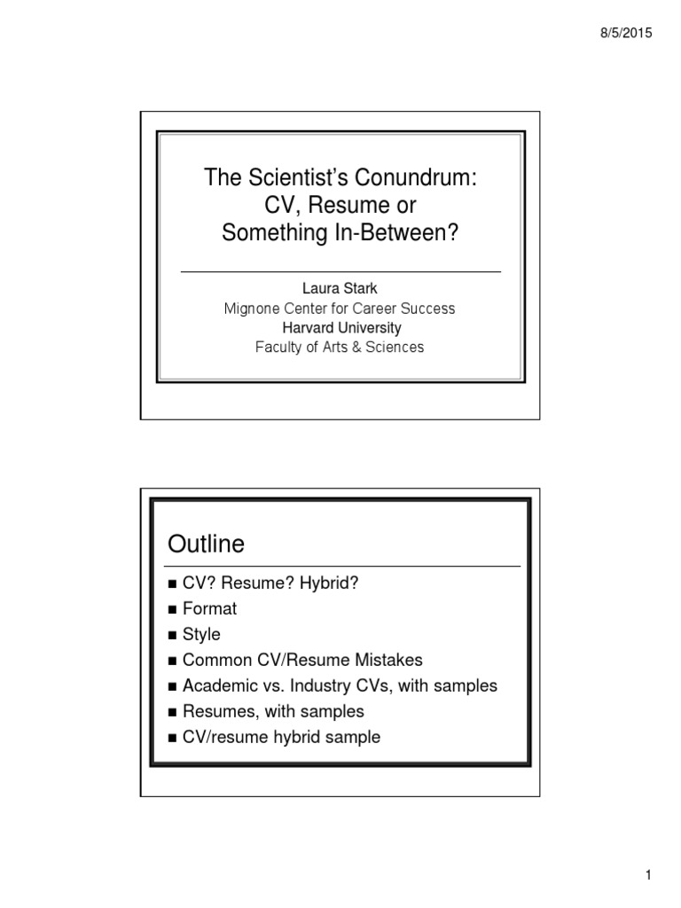 Scientists' Guide to CVs & Resumes | PDF | Résumé | Neuroscience