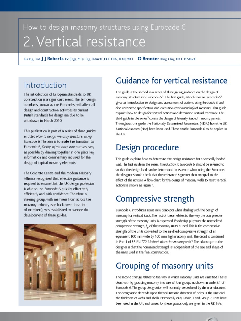 Eurocode 6 Vertical Resistance 8-7-10 | PDF | Masonry | Strength Of ...