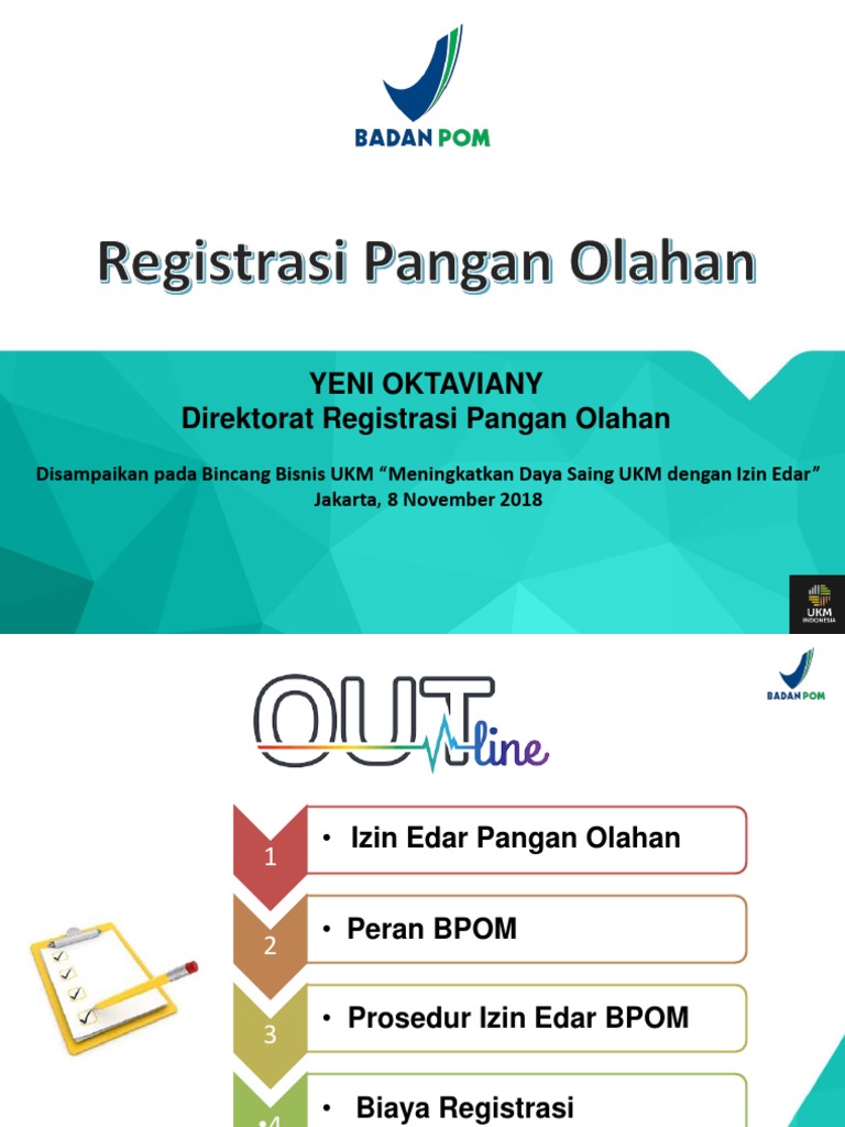 (091118) Yeni Oktaviany - Direktorat Registrasi Pangan Olahan - BPOM | PDF