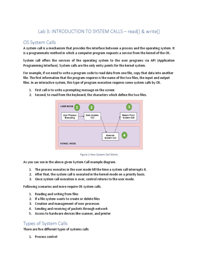 Lab 3&4 - System Calls (Read & Write) | PDF | Operating System ...