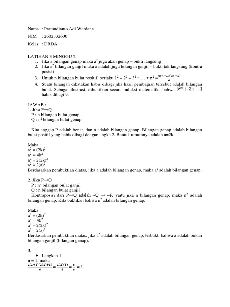 Latihan 3 Methods Of Proof Pdf