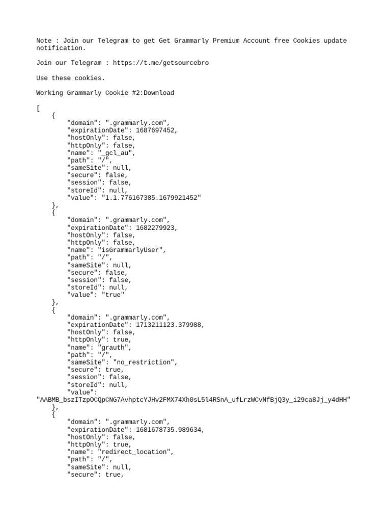 Working Grammarly Cookie #2 | PDF | Http Cookie | Software