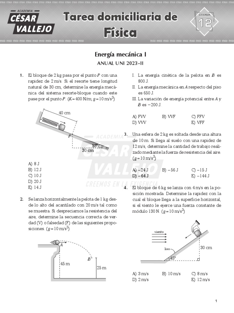 F Auni Dom Sem12 | PDF | Ciencias fisicas | Física Aplicada e Interdisciplinaria