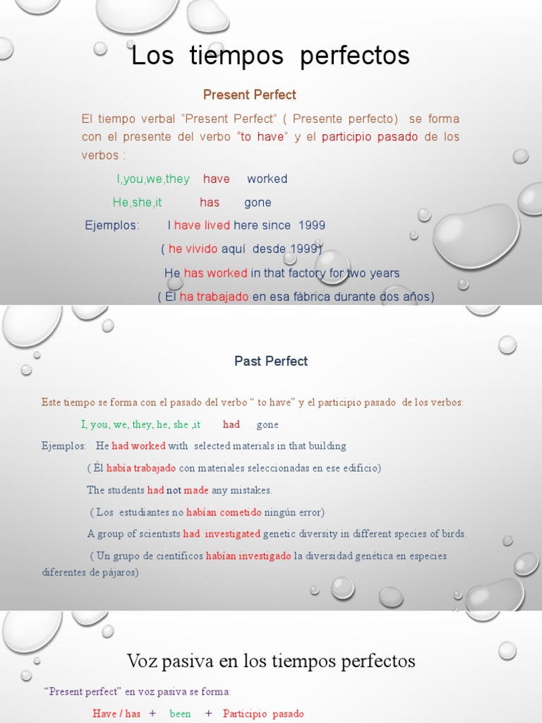 Tiempos Perfectos en Inglés: Ejemplos y Formación | PDF | Filosofía ...