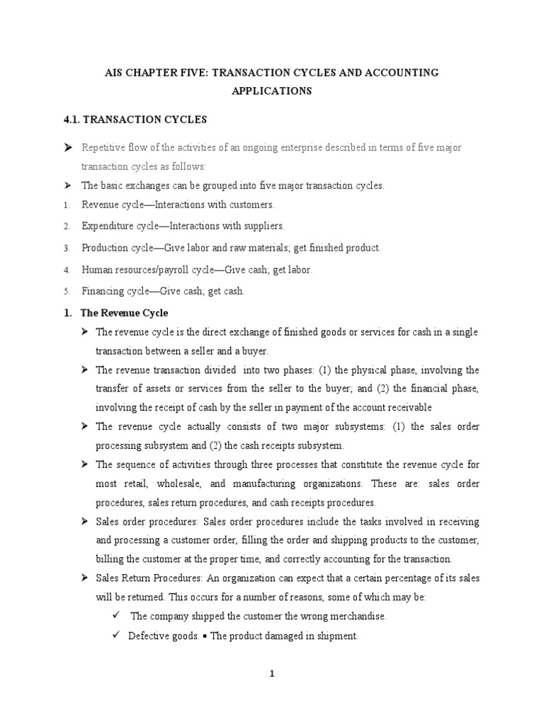 AIS Chapter Five | PDF | Sales | Payroll