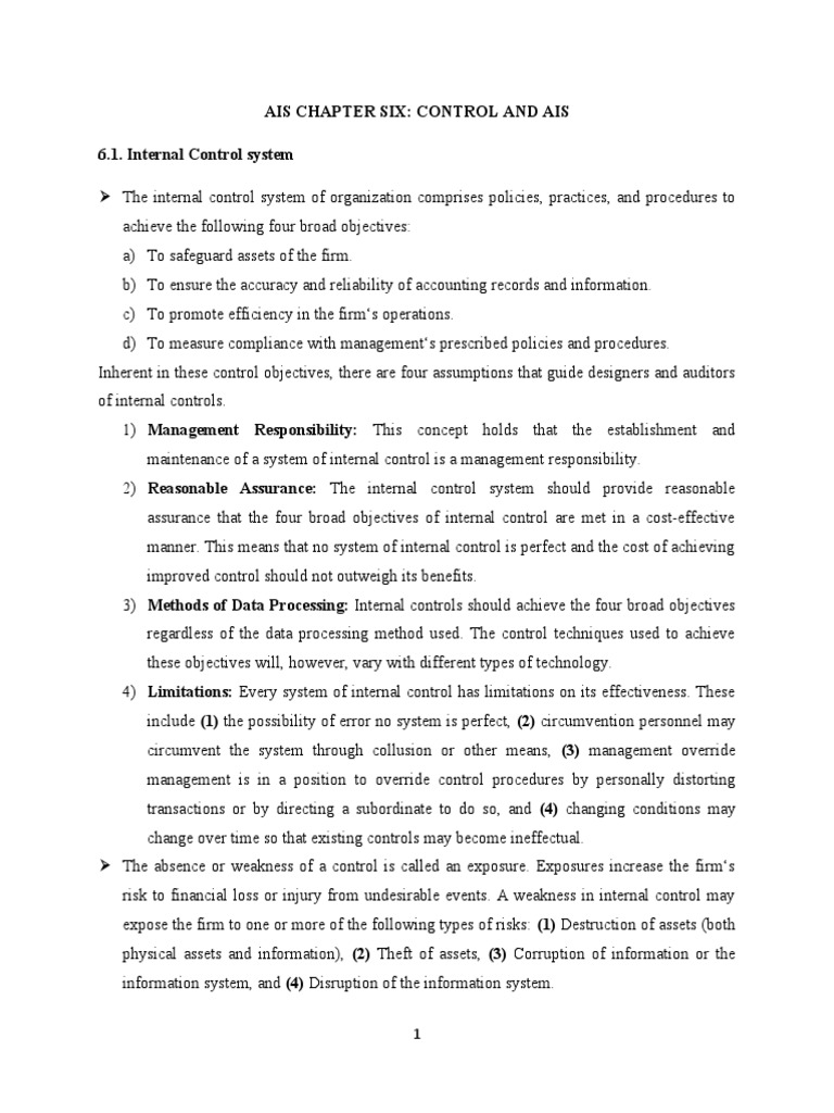 Ais Chapter Six | PDF | Internal Control | Audit