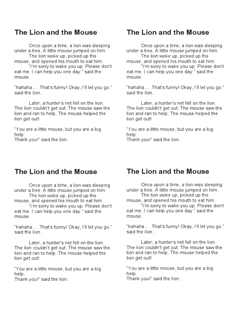 The Lion and The Mouse | PDF