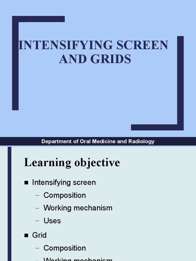 UG Class - Intensifying Screen and Grids | PDF | Fluorescence | Ultraviolet