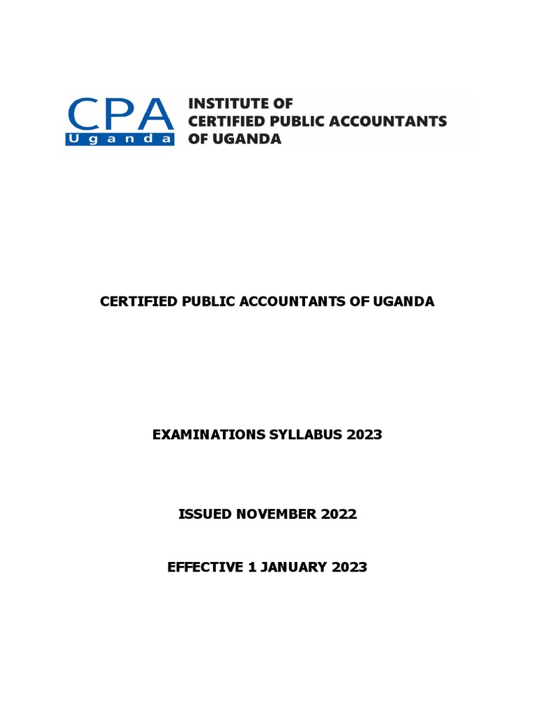 CPA Financial Accounting Syllabus | PDF | Bookkeeping | Debits And Credits