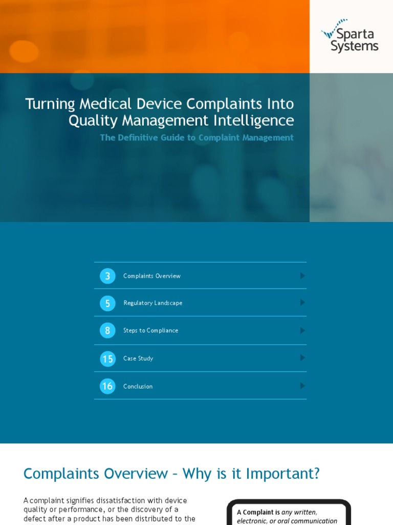 Complaints Ebook For Med Device | Download Free PDF | Medical Device ...