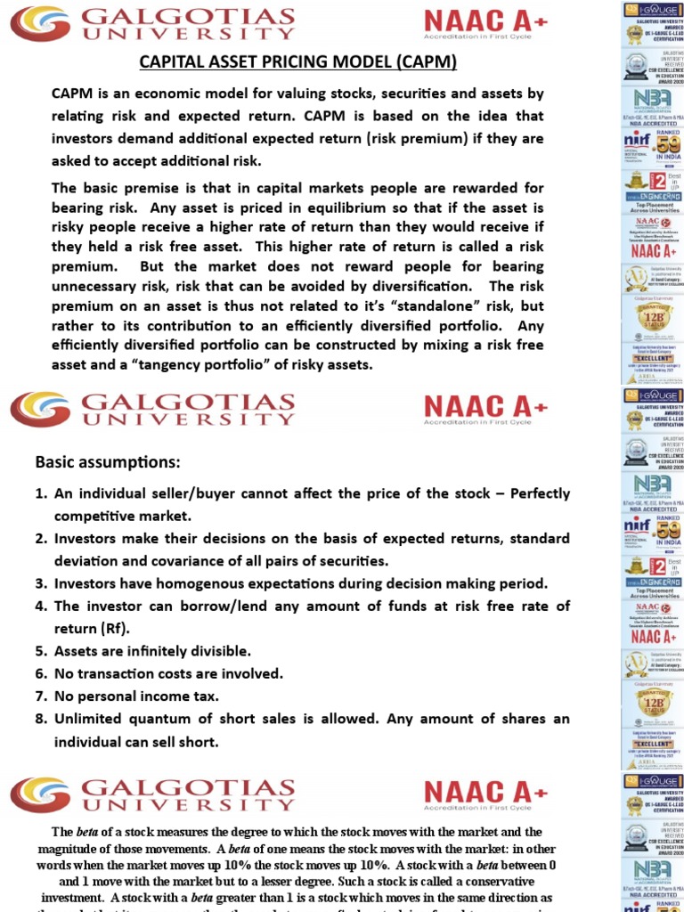 Unit 5 Iapm Capm | PDF | Capital Asset Pricing Model | Asset Allocation