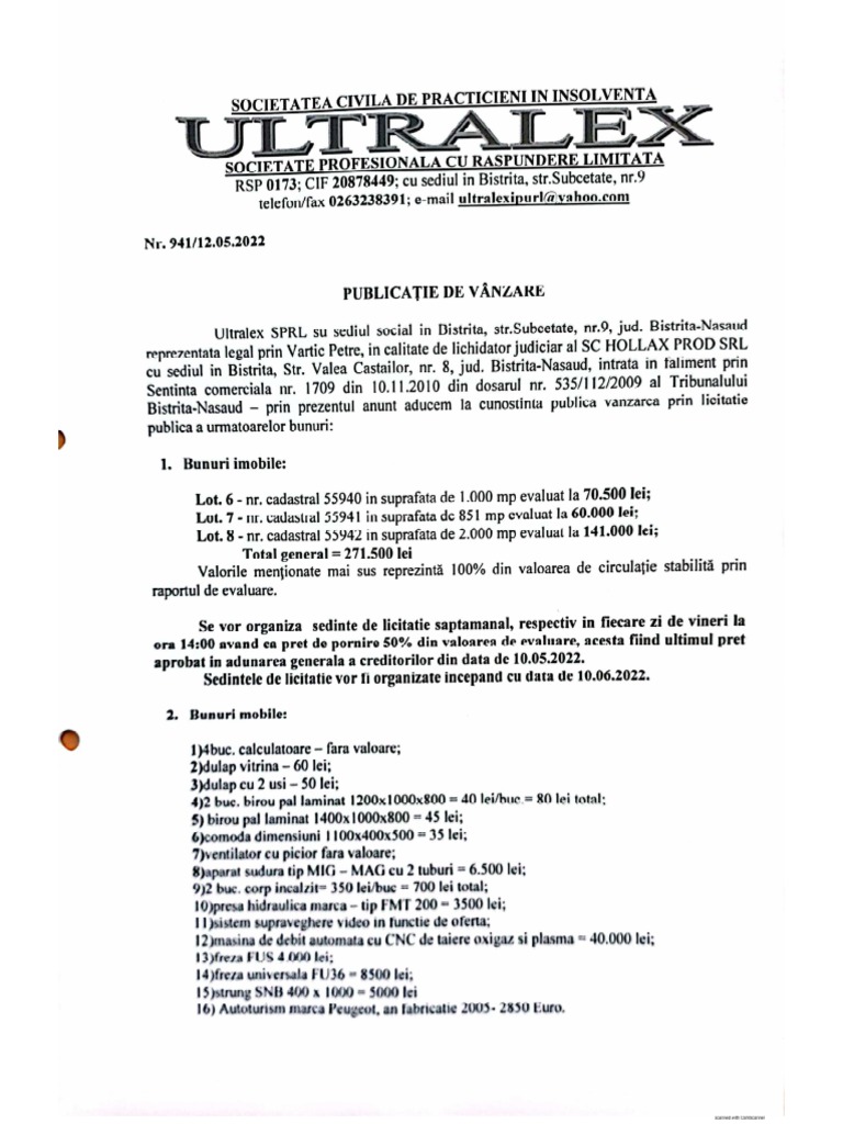 Publicatia de Vanzare | PDF