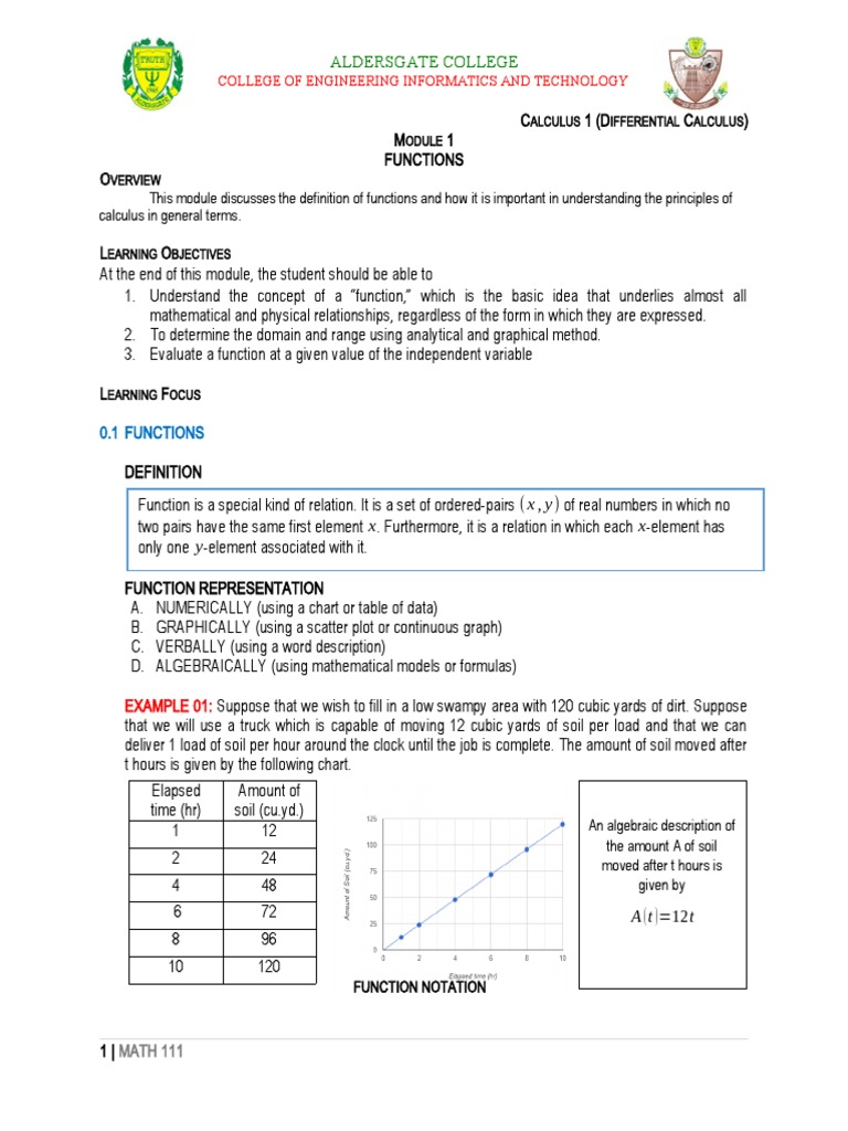Module 01 Functions | PDF | Function (Mathematics) | Variable (Mathematics)