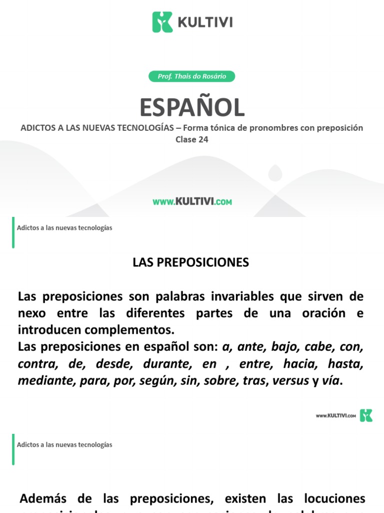 Español: ADICTOS A LAS NUEVAS TECNOLOGÍAS - Forma Tónica de Pronombres ...