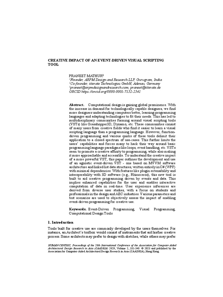 Creative Impace Of An Envent Visual Scripting Tool Pdf Computer Programming Scripting Language
