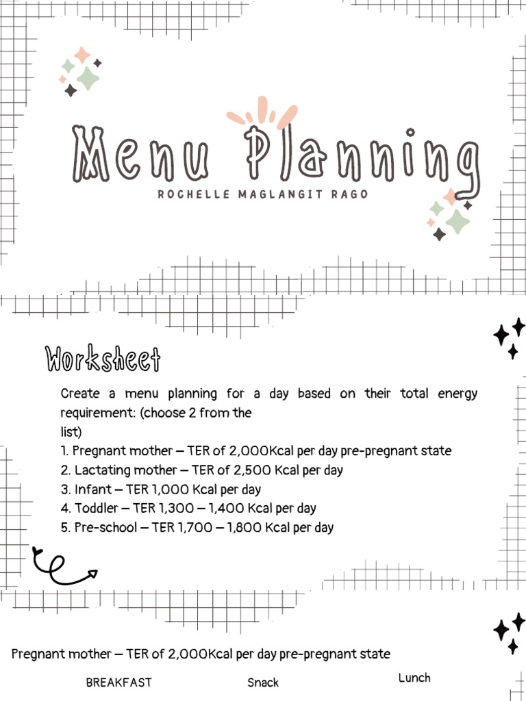 Menu Planning | PDF | Calorie | Asian Cuisine