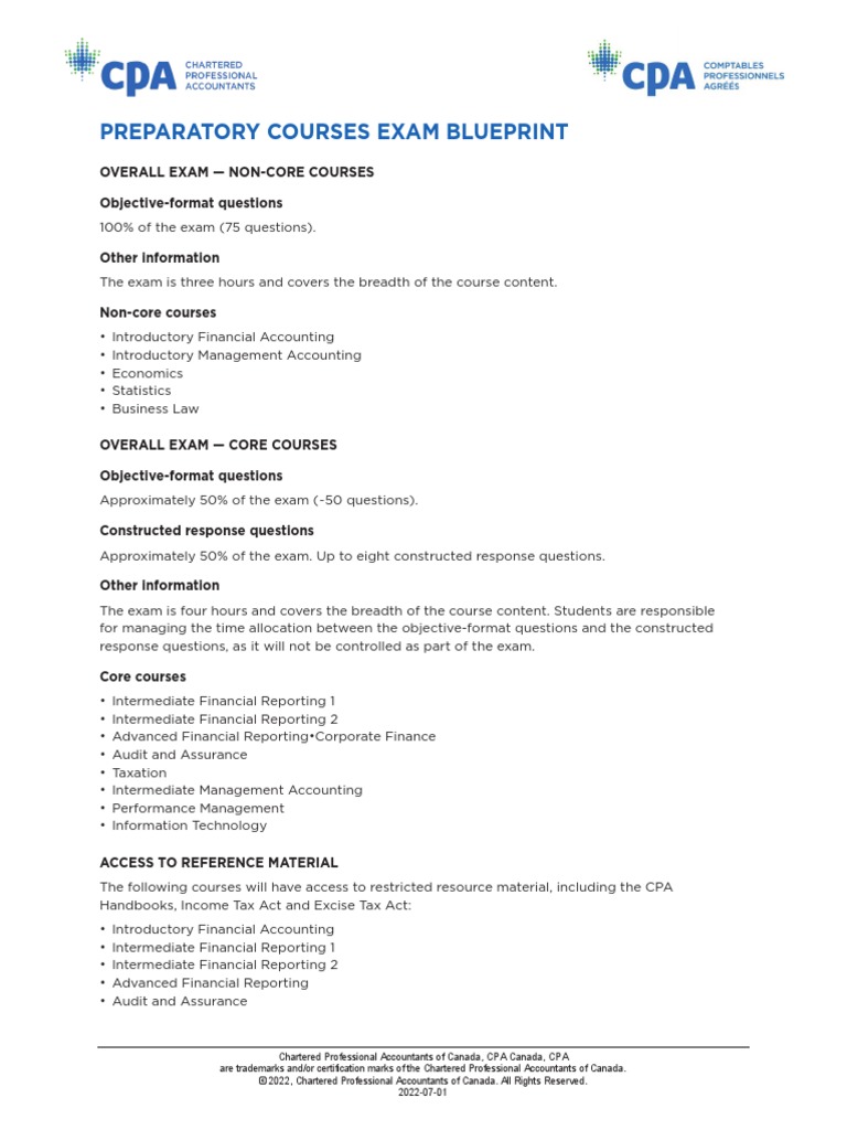 Preparatory Exam Blueprint | PDF | Accountant | Accounting
