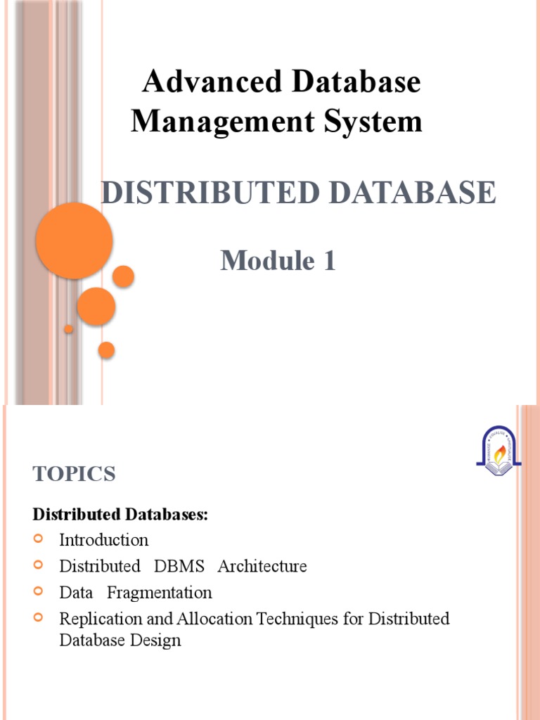 Module 1 | PDF | Databases | Replication (Computing)