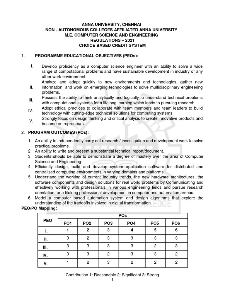 M.E. Computer Science Curriculum 2021 | PDF | Relational Database | Computer Network