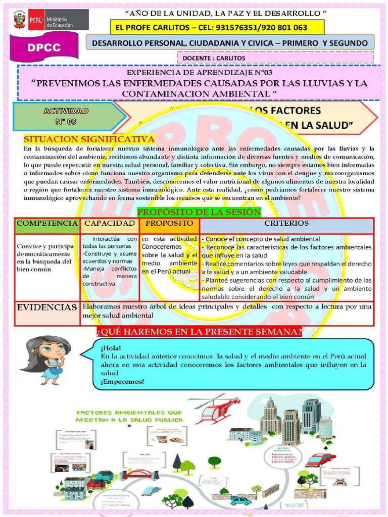 Experiencia de Aprendizaje 03 - Desarrollo Personal Ciudadania y Civica - Actividad 03 - 1ero y ...