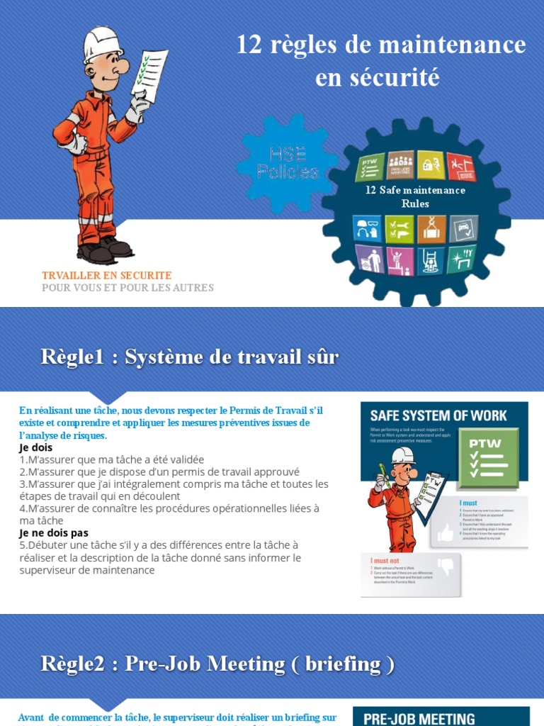 12 Safe Maintenance Rules | PDF | Sécurité