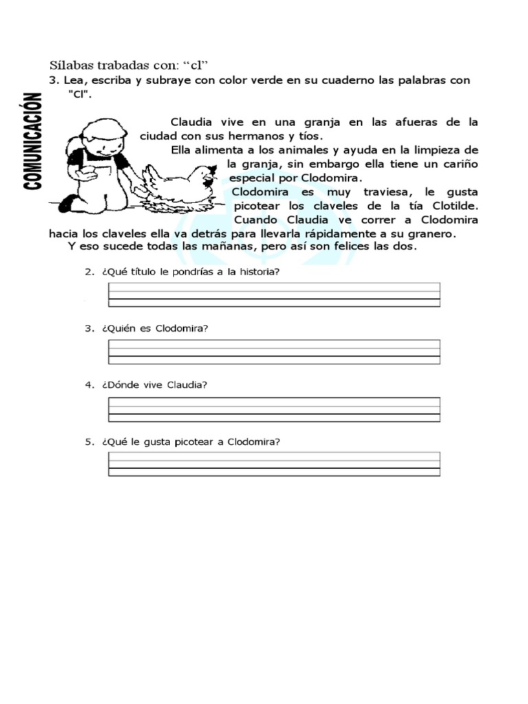 Sílabas Trabadas CL - CR | PDF