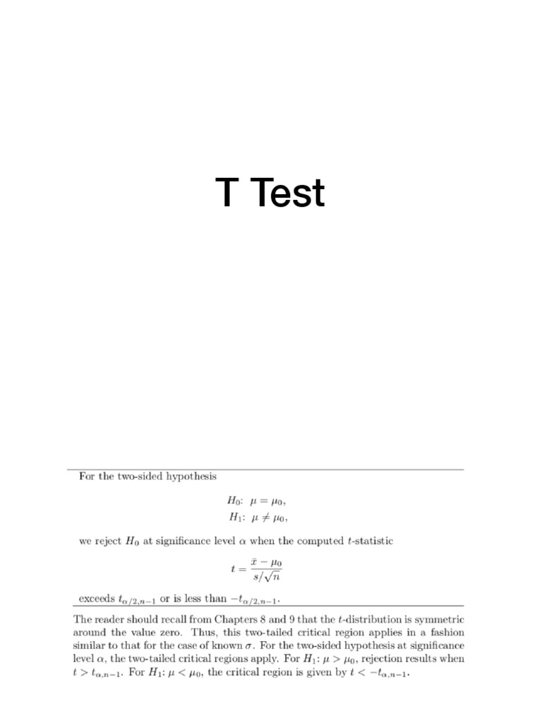4T Test | PDF | Normal Distribution | Student's T Test