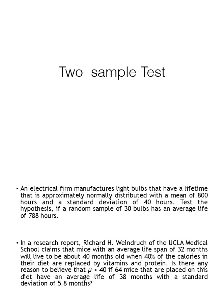 Two Sample Test | PDF
