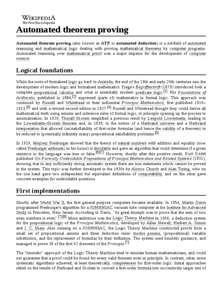 Automated Theorem Proving | PDF | Logical Consequence | Applied Mathematics