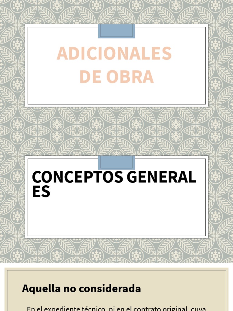 Adicionales de Obra | PDF | Presupuesto
