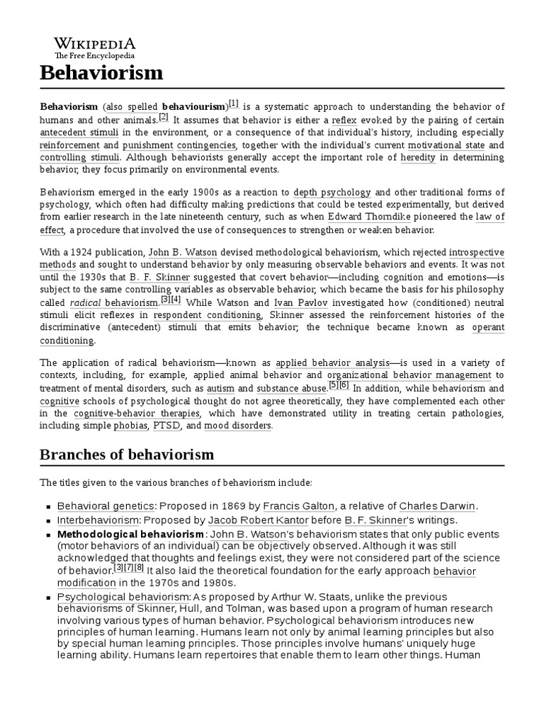 Behaviorism | PDF | Behaviorism | Classical Conditioning
