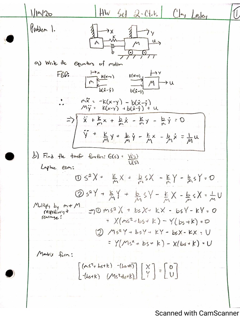 HW Set 2: Statics and Dynamics | PDF