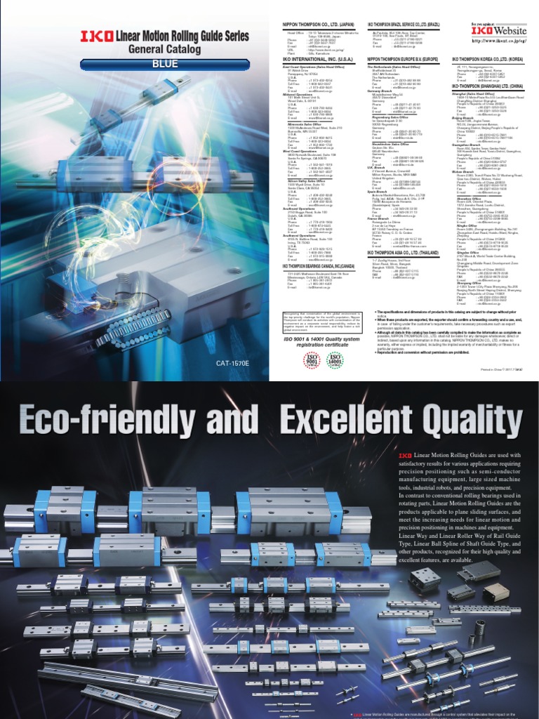 IKO Linear Motion Guide Catalog | PDF | Iso 9000 | Bearing (Mechanical)