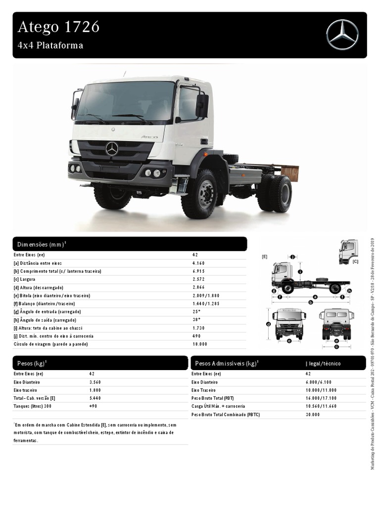 Atego 1726 4x4 Plataforma - V2 - 18 - Site | PDF | Freio | Eixo
