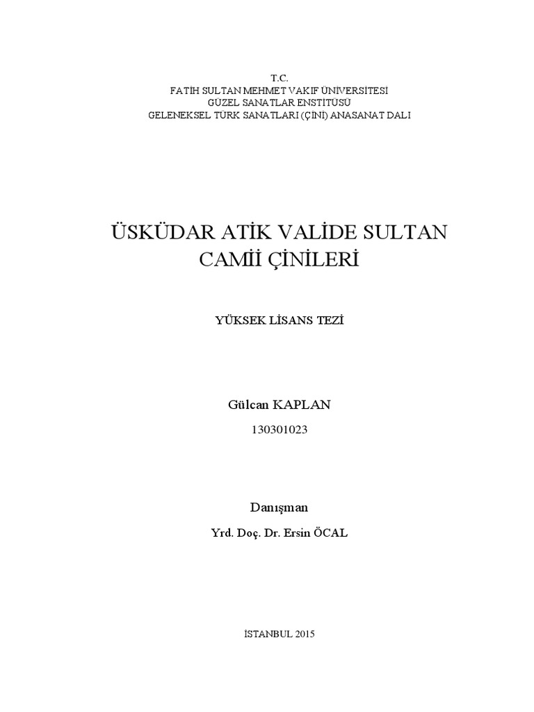 Uskudar Atik Valide Sultan Camii Ciniler | PDF