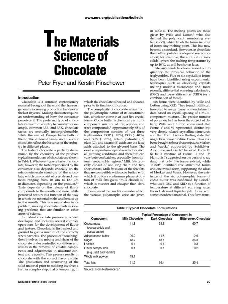 The Science Behind Chocolate's Structure | PDF | Chocolate ...