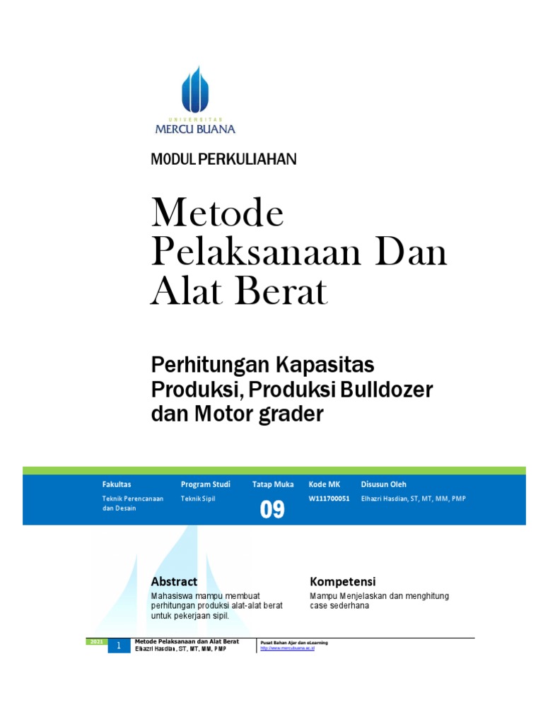 Modul9 Metode Pelaksanaan Alat Berat Elhazri | PDF