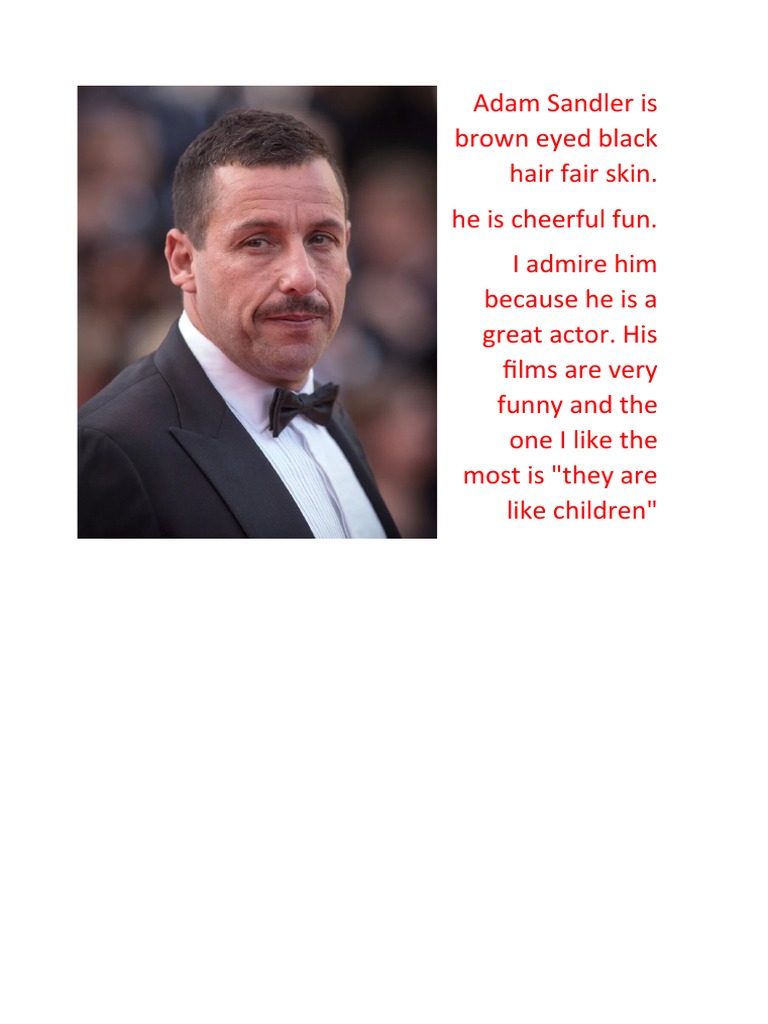 Adam Sandler is Brown Eyed Black Hair Fair Skin | PDF