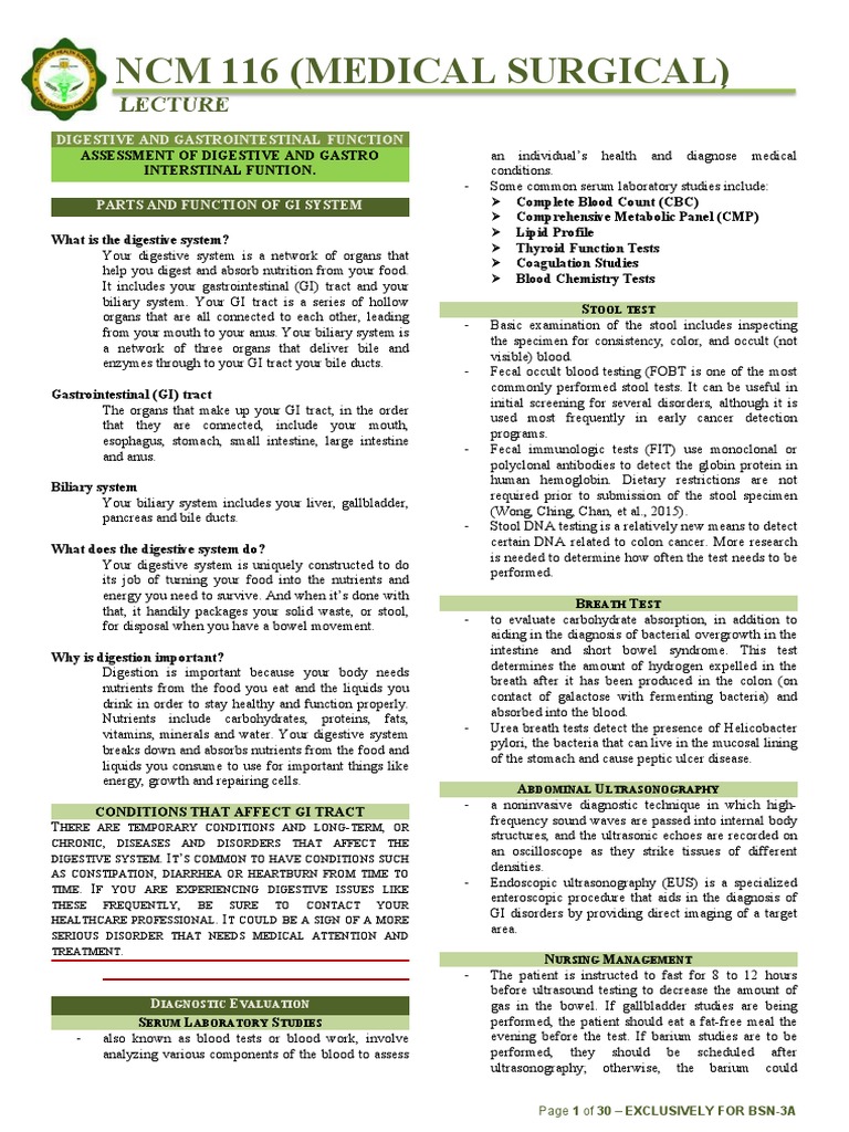NCM 116 G.I Trans Group 2 | Download Free PDF | Colonoscopy ...