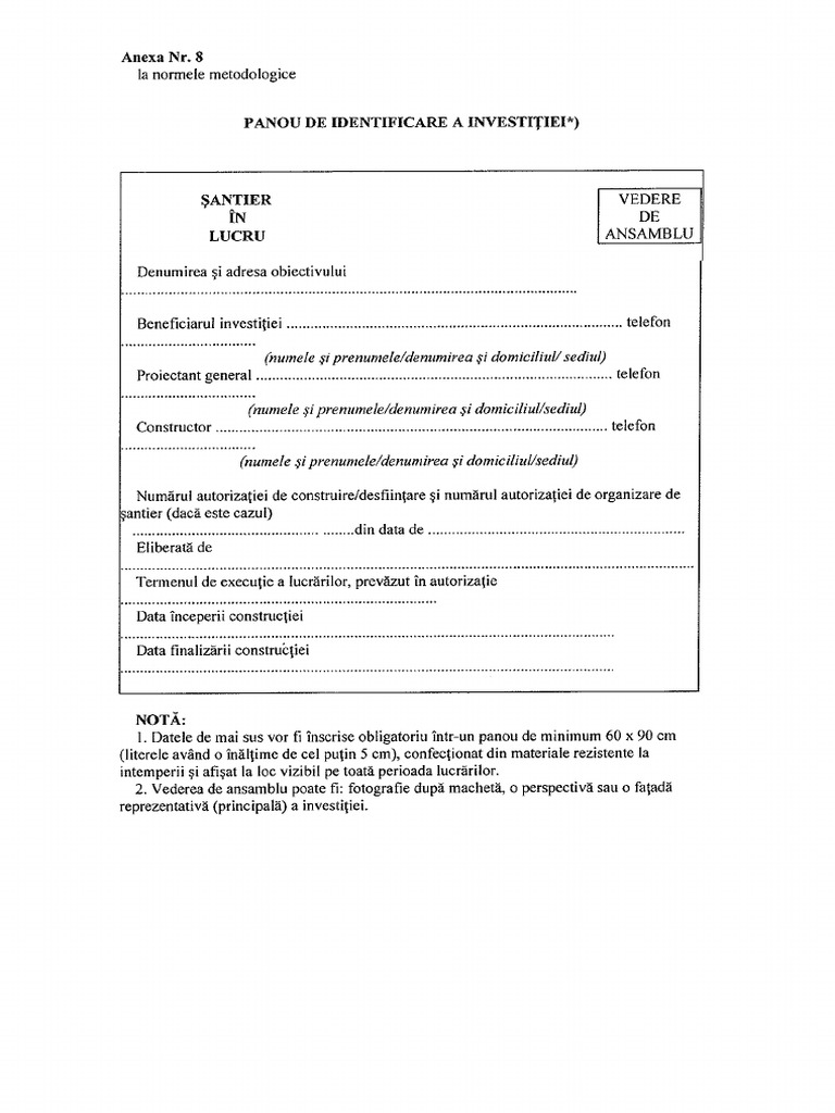 Model Panou Santier in Lucru | PDF