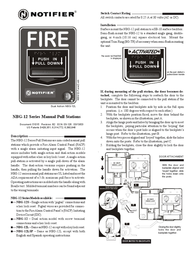 NBG-12 Series Manual Pull Stations: Dual Action NBG-12L | PDF ...