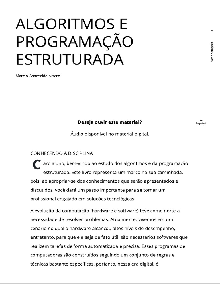 Algoritimos e Programacao Estruturada | PDF | Algoritmos | Paradigmas ...