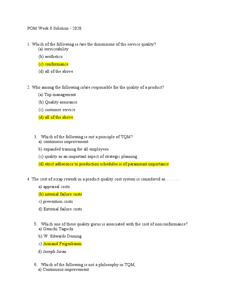 POM 2023 Week 8 Solution | PDF | Standard Deviation | Statistics