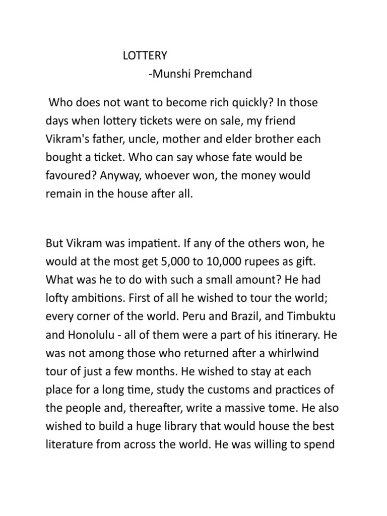 Lottery | PDF | Loans | Interest