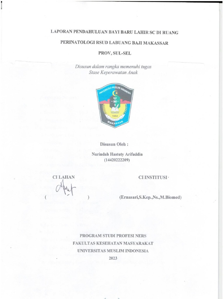 Perawatan Bayi Baru Lahir SC | PDF