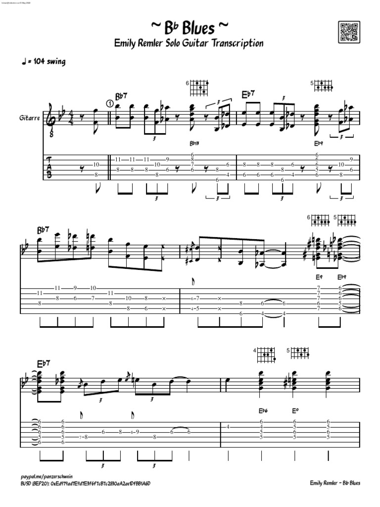 01 - Emily Remler - BB - Blues - Standard - Notation - Tabs | Download Free PDF | Musical ...