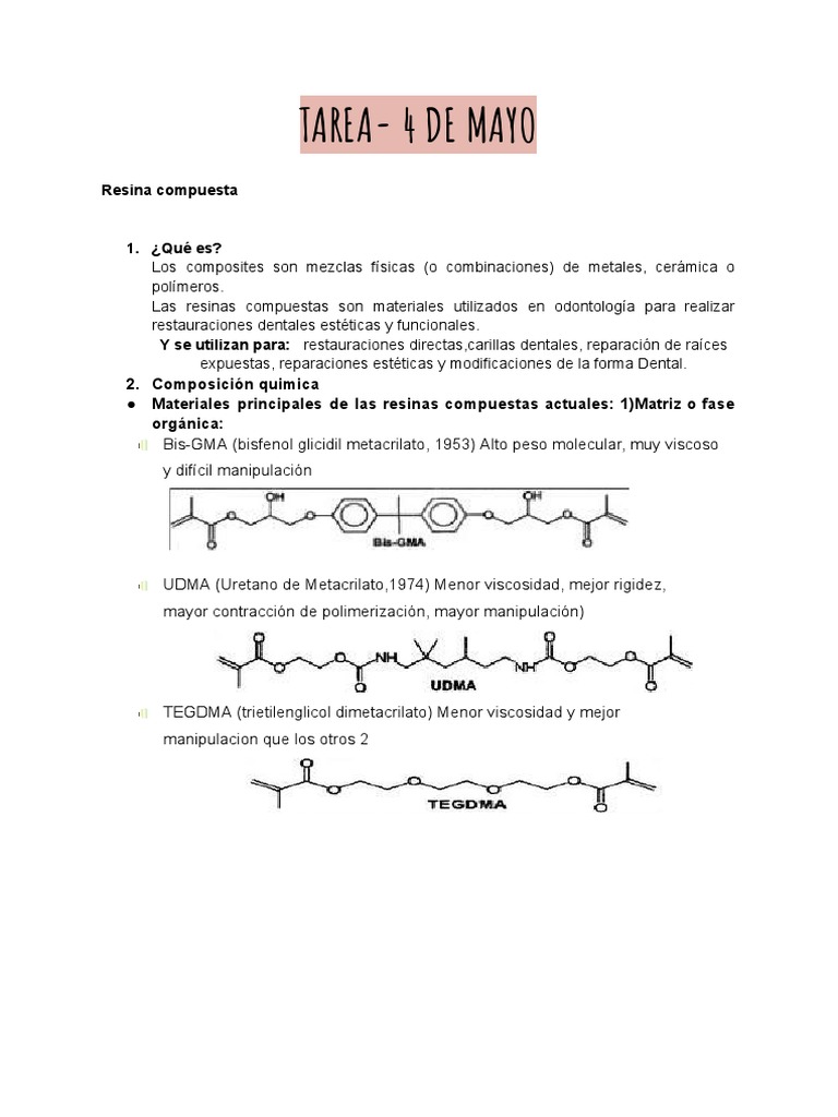 Resinas Compuestas en Odontología | PDF | Compuesto Dental | Sólido