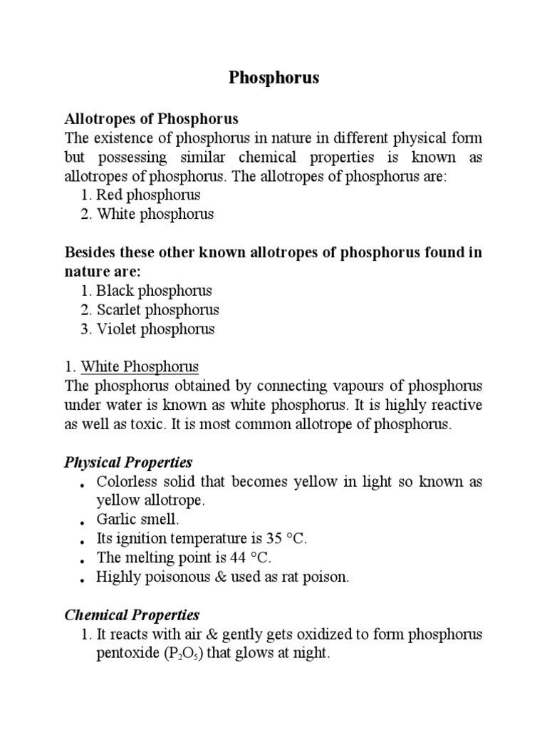 Phosphorous | PDF | Phosphorus | Phosphoric Acid