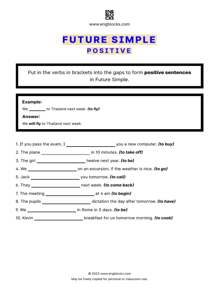1.future Simple Positive | PDF